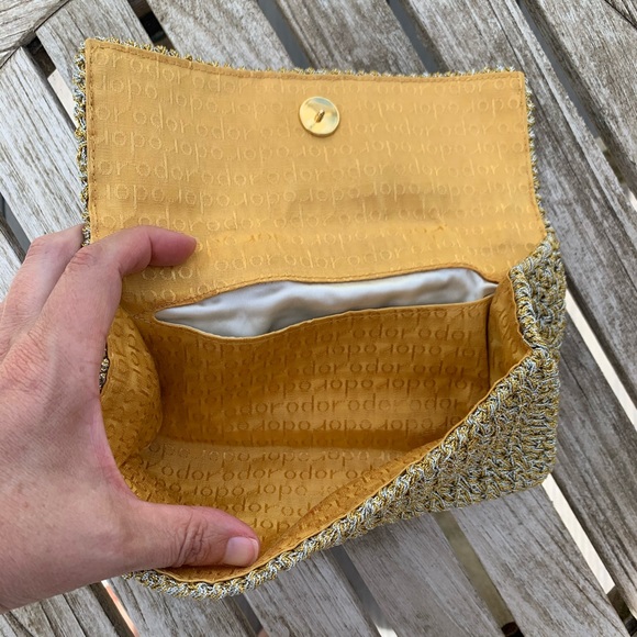 Rodo | Bags | Vintage 98s Rodo Silver Gold Crochet Clutch | Poshmark